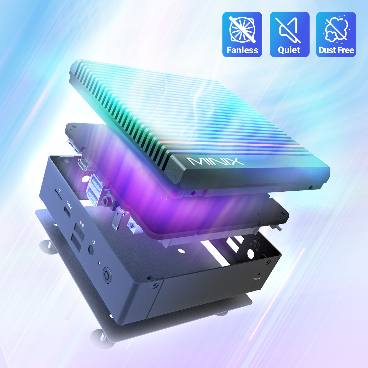 Minix Z100-0dB Fanless Mini PC - Intel N100, Win11 Pro