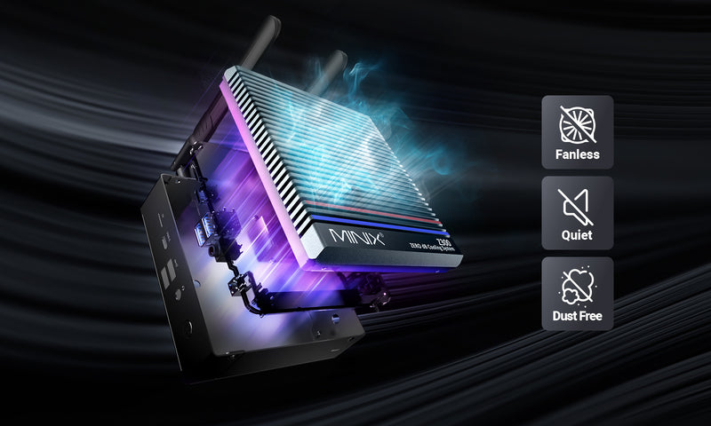 Minix Z300-0dB Fanless Mini PC - Intel N300, 4K Dual Display